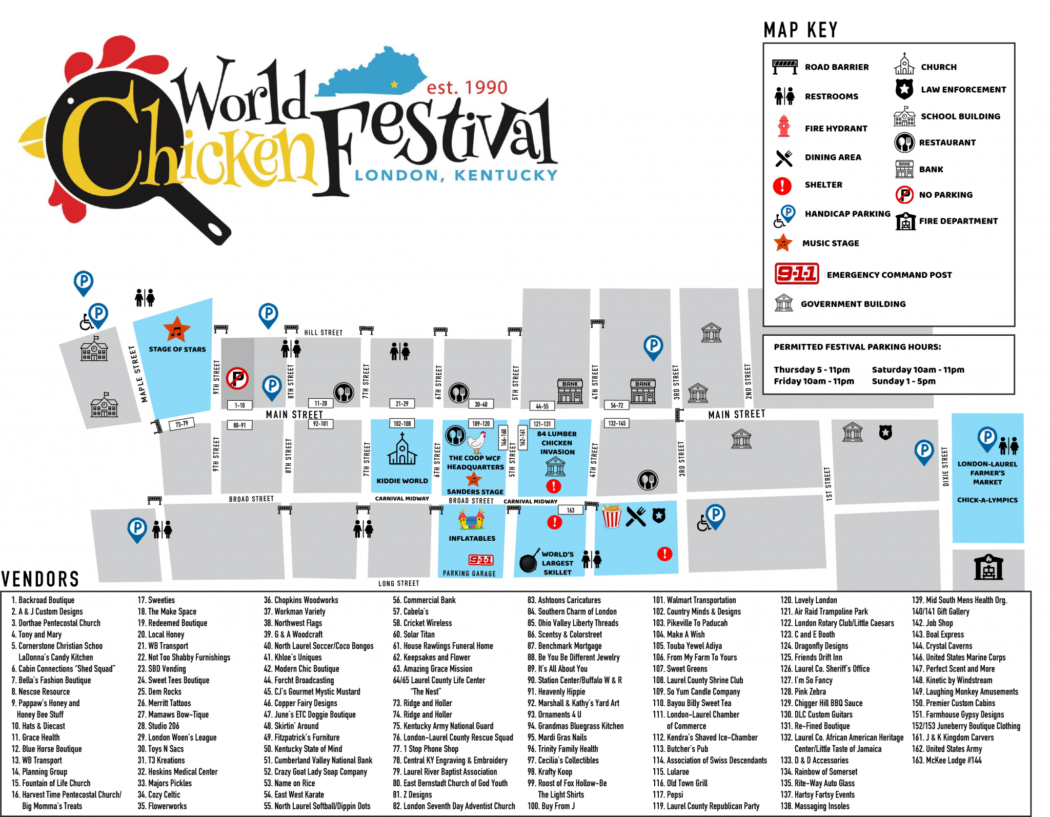 World Chicken Festival - London, Kentucky | Map