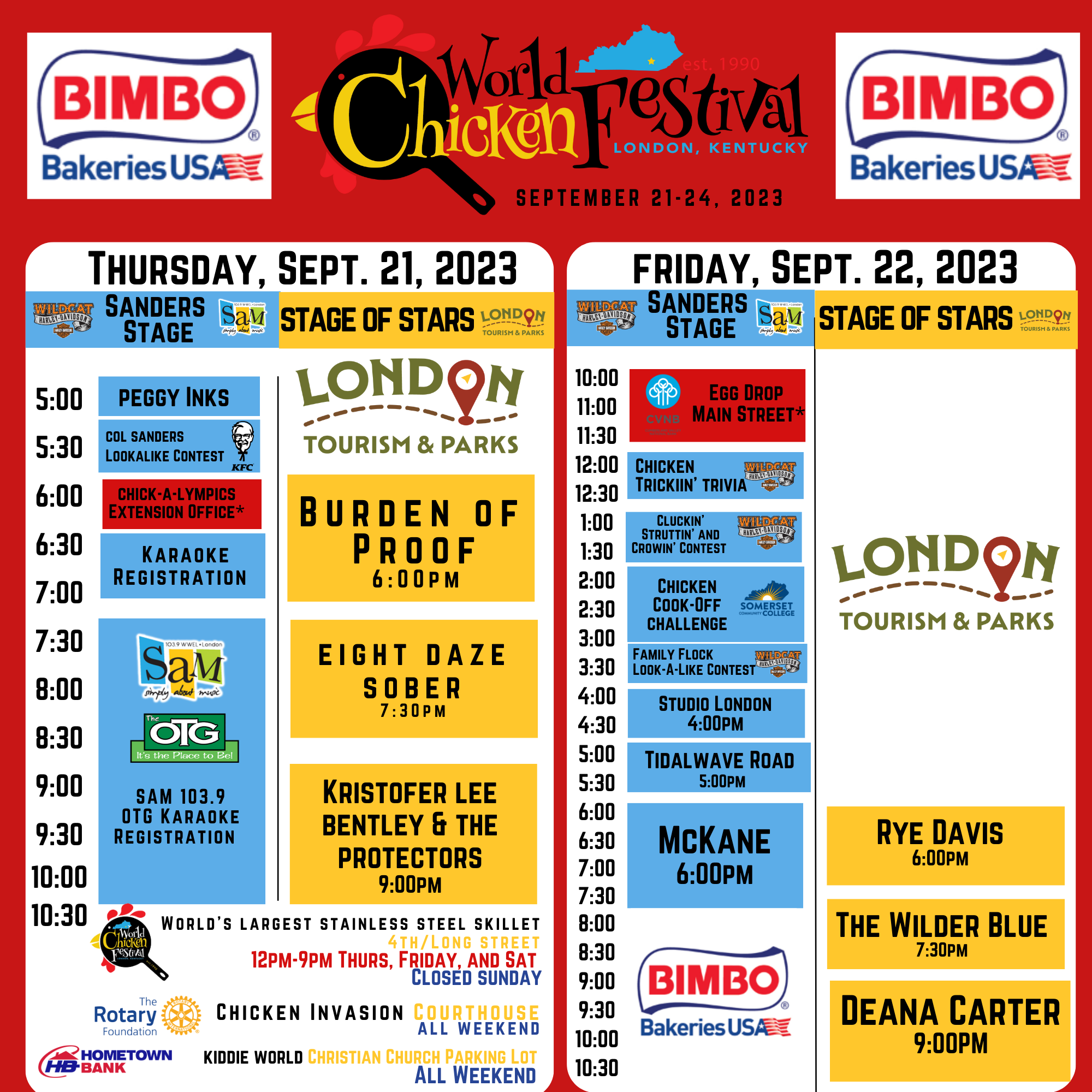 World Chicken Festival - London, Kentucky | Schedule at a Glance
